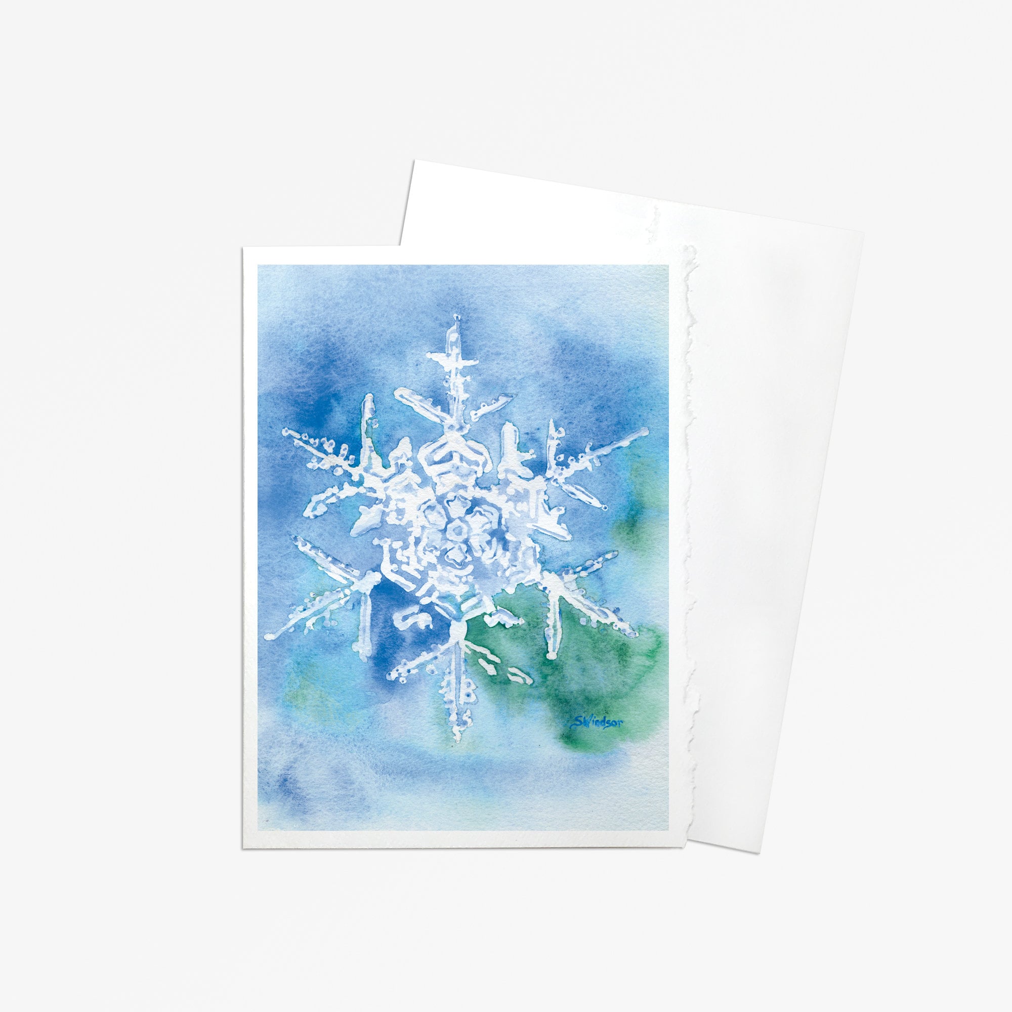 Snowflake Watercolor Painting Christmas Cards Set of 10 - Etsy