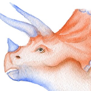 Triceratops Watercolor Painting - Giclee Print - 10 X 8 (11 X 8.5 ...