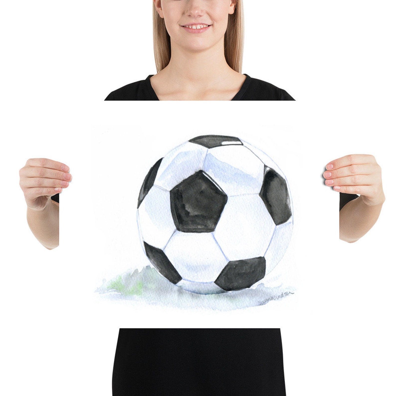 Soccer Ball Watercolor Painting Large Art Print Poster | Etsy