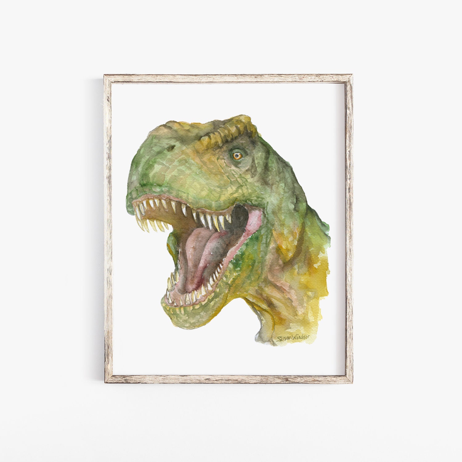 T. Rex Watercolor Painting Giclee Print Reproduction | Etsy