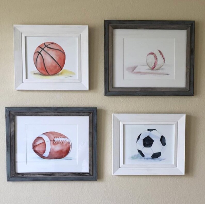 Sports Watercolor Painting Art Prints Set Unframed - SMALL PRINTS SALE ...