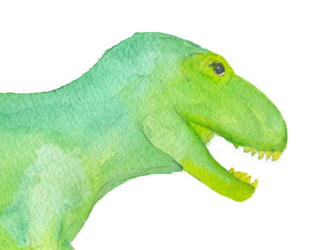 Tyrannosaurus Rex Watercolor Painting - 7 X 5 - T. Rex - Dinosaur Art ...