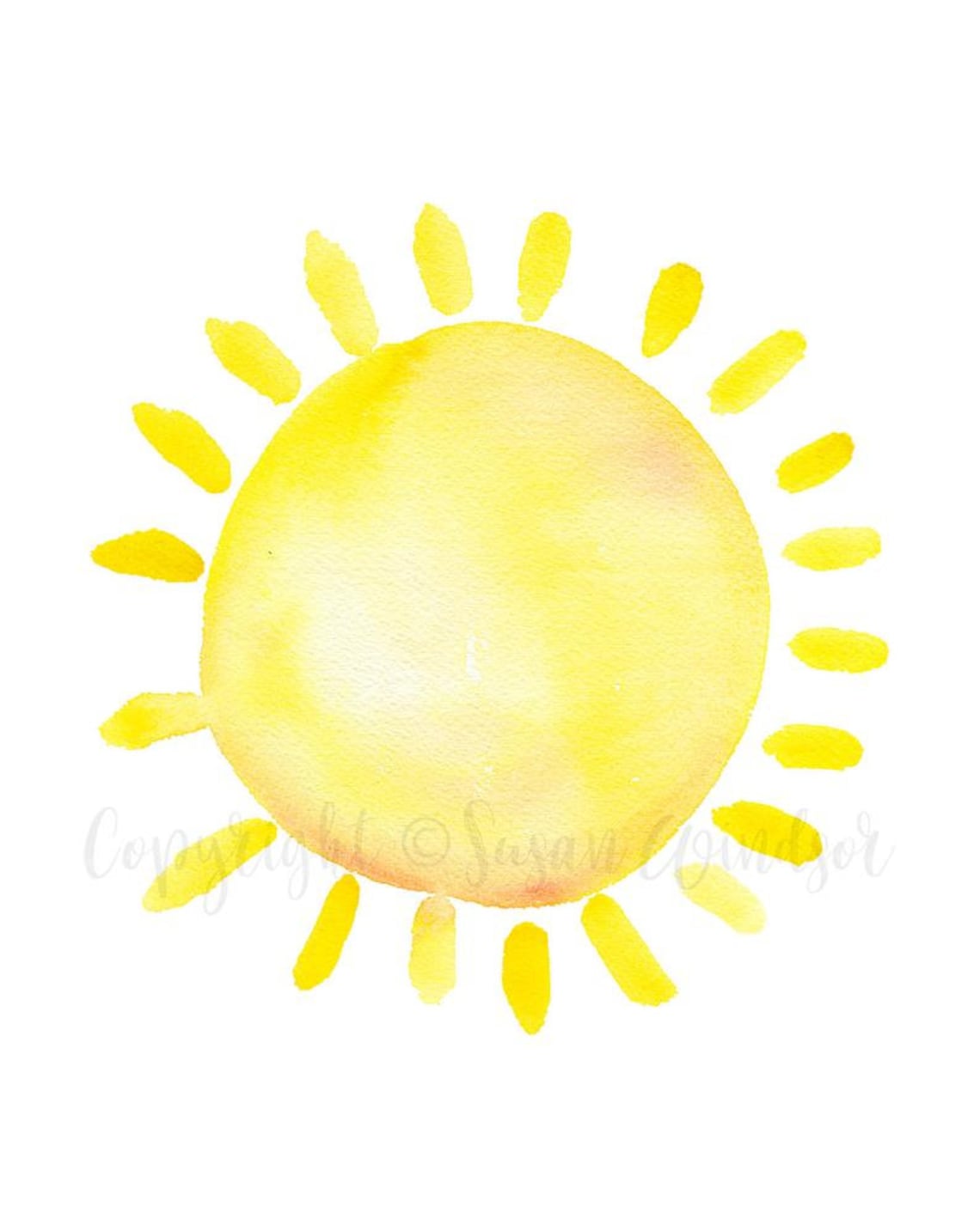 Watercolor Sun Painting Giclee Reproduction - Etsy