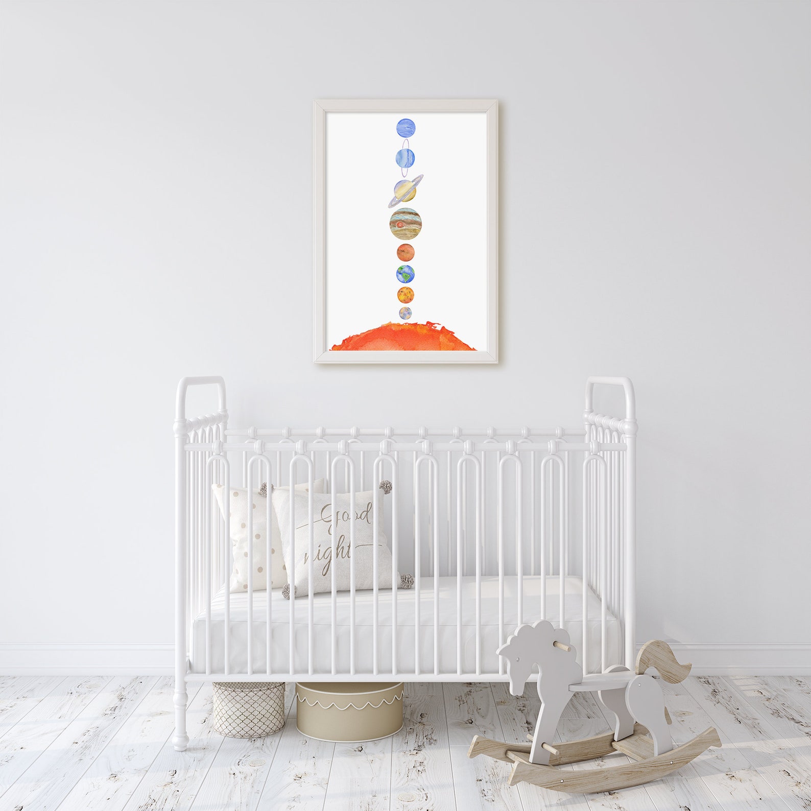 Watercolor Planets and Sun Solar System Painting Giclee - Etsy