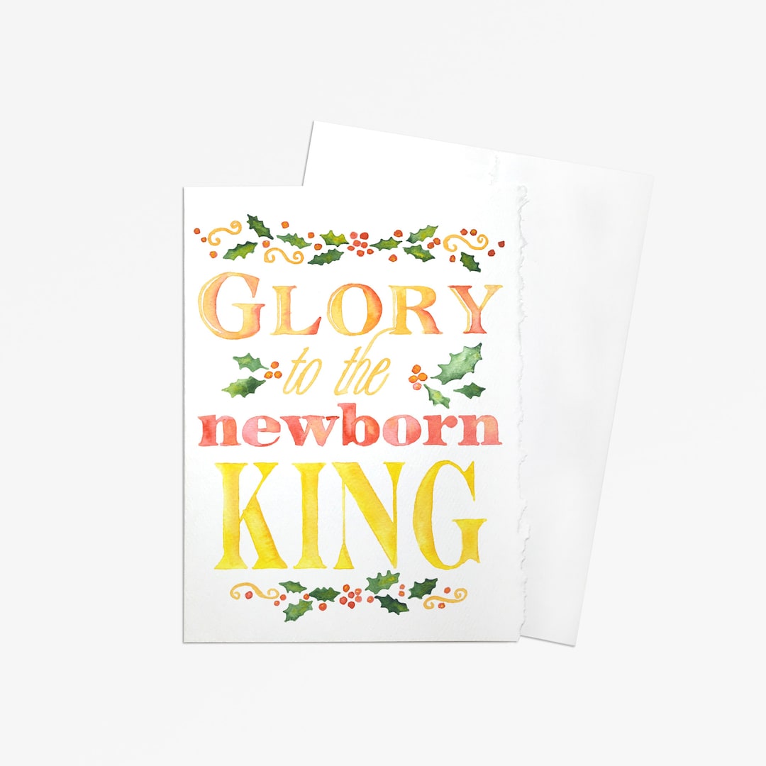 Christian Christmas Card Set of 10 - Watercolor Painting - Glory to the ...
