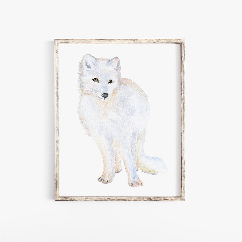 Arctic Fox Watercolor Painting Fine Art Giclee Reproduction - Etsy