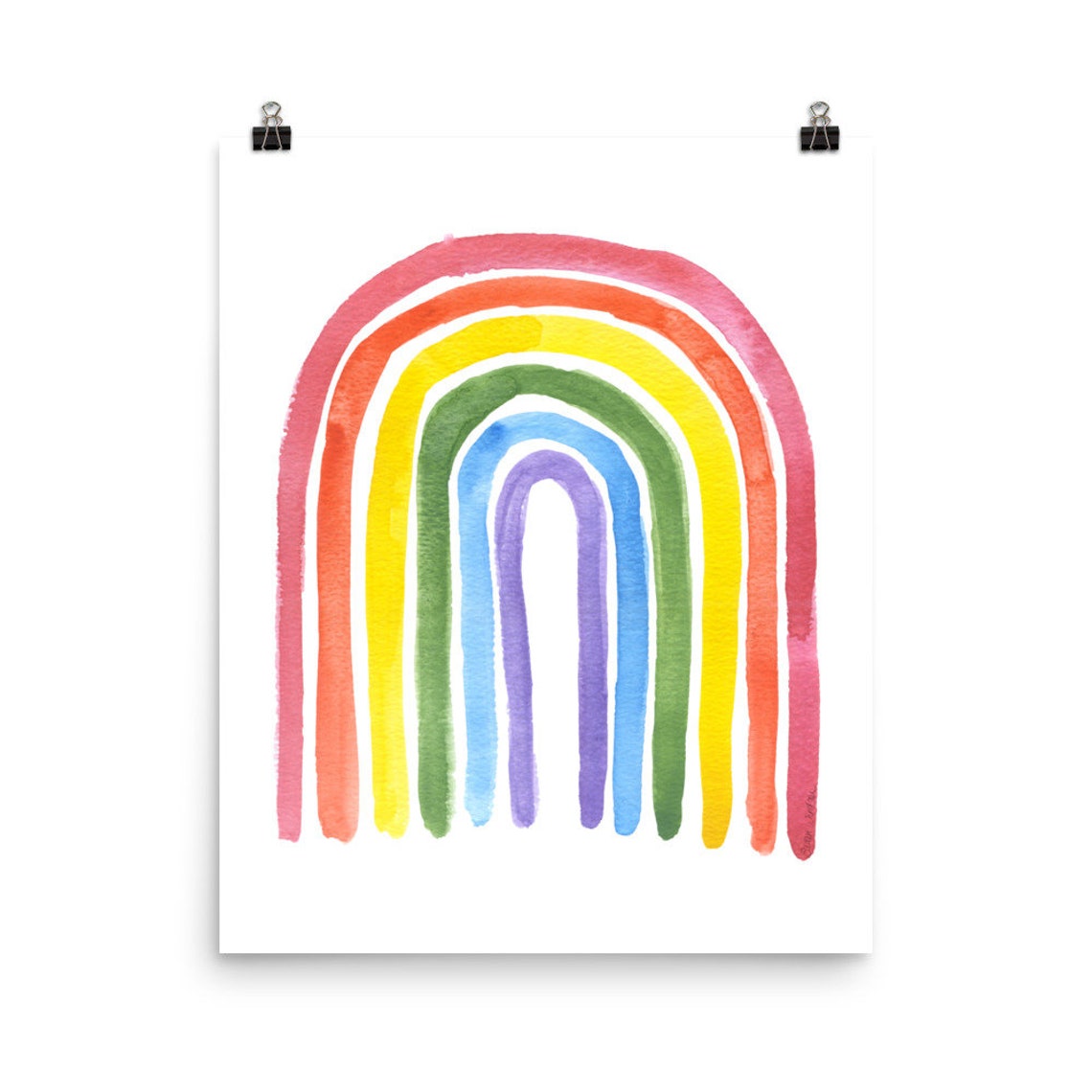 Rainbow Watercolor Large Poster Print - Etsy