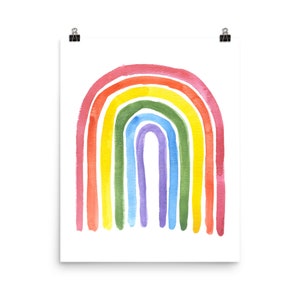 Rainbow Watercolor Large Poster Print UNFRAMED - Etsy