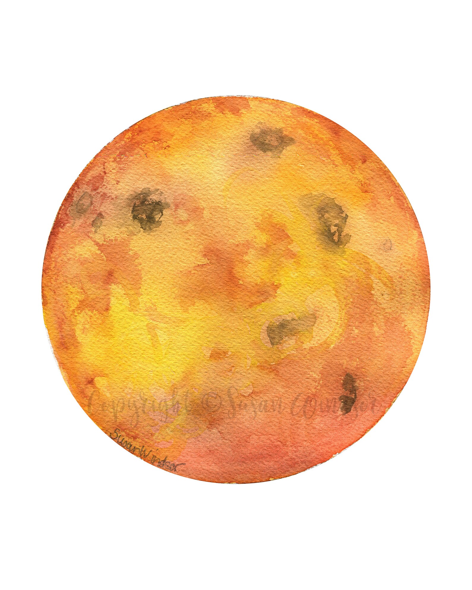 Watercolor Planet Venus Painting Giclee Reproduction UNFRAMED - Etsy