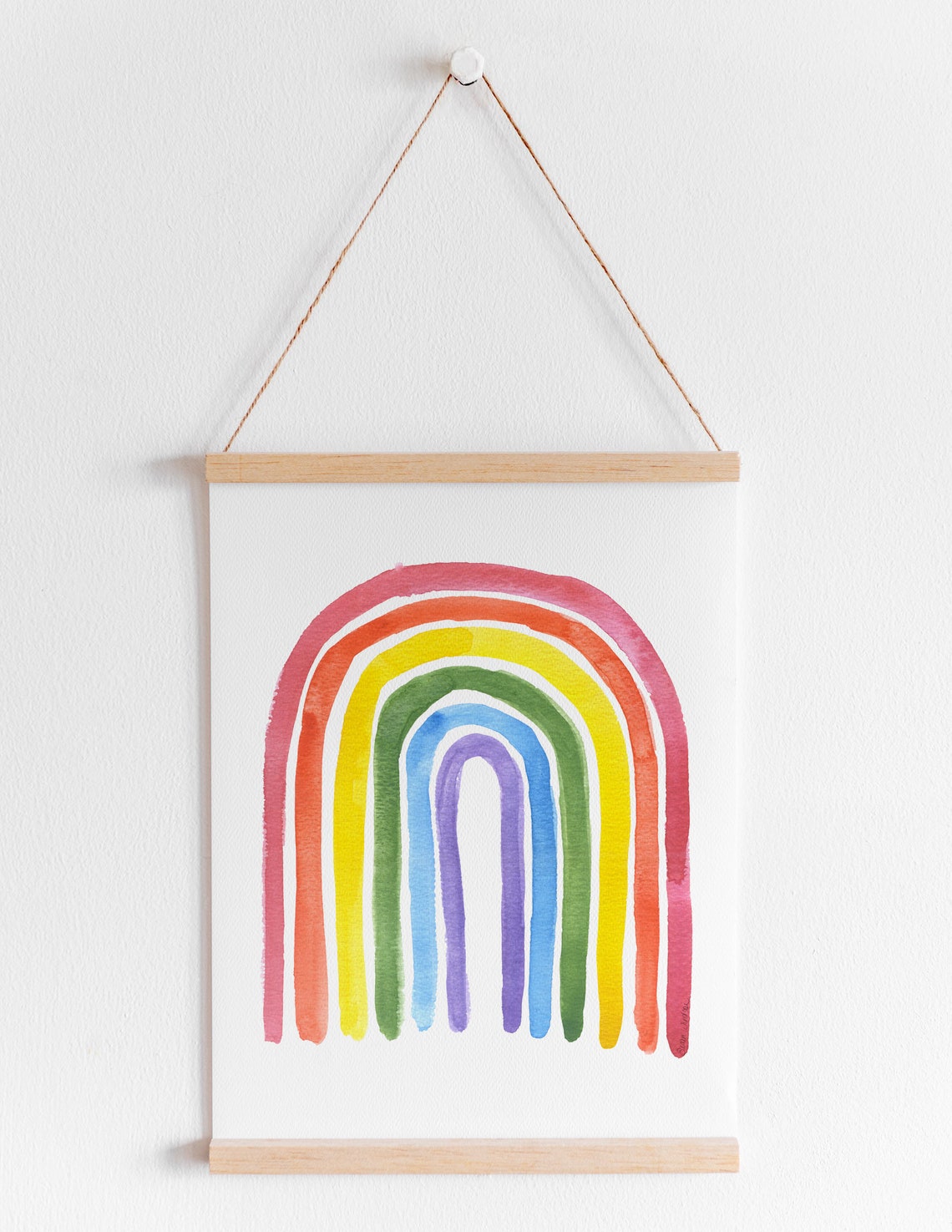 Rainbow Watercolor Large Poster Print - Etsy