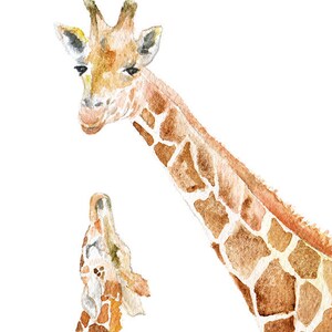 Mother and Baby Giraffes Watercolor Painting 12 X 16 Gallery Wrapped ...