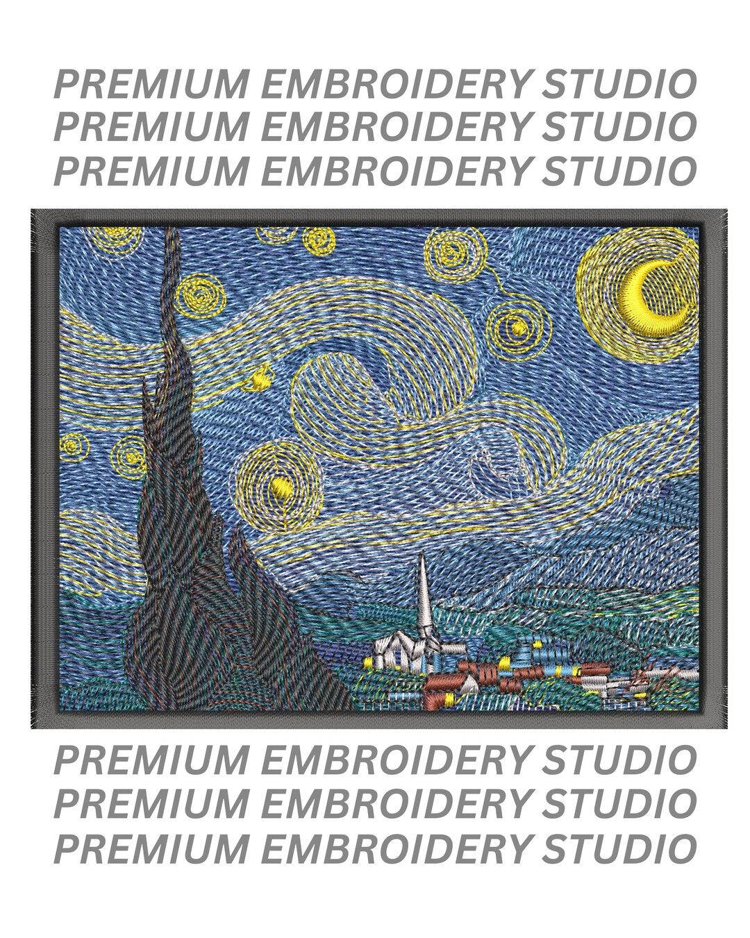 The Starry Night by Van Gogh Embroidery File, Machine Embroidery ...