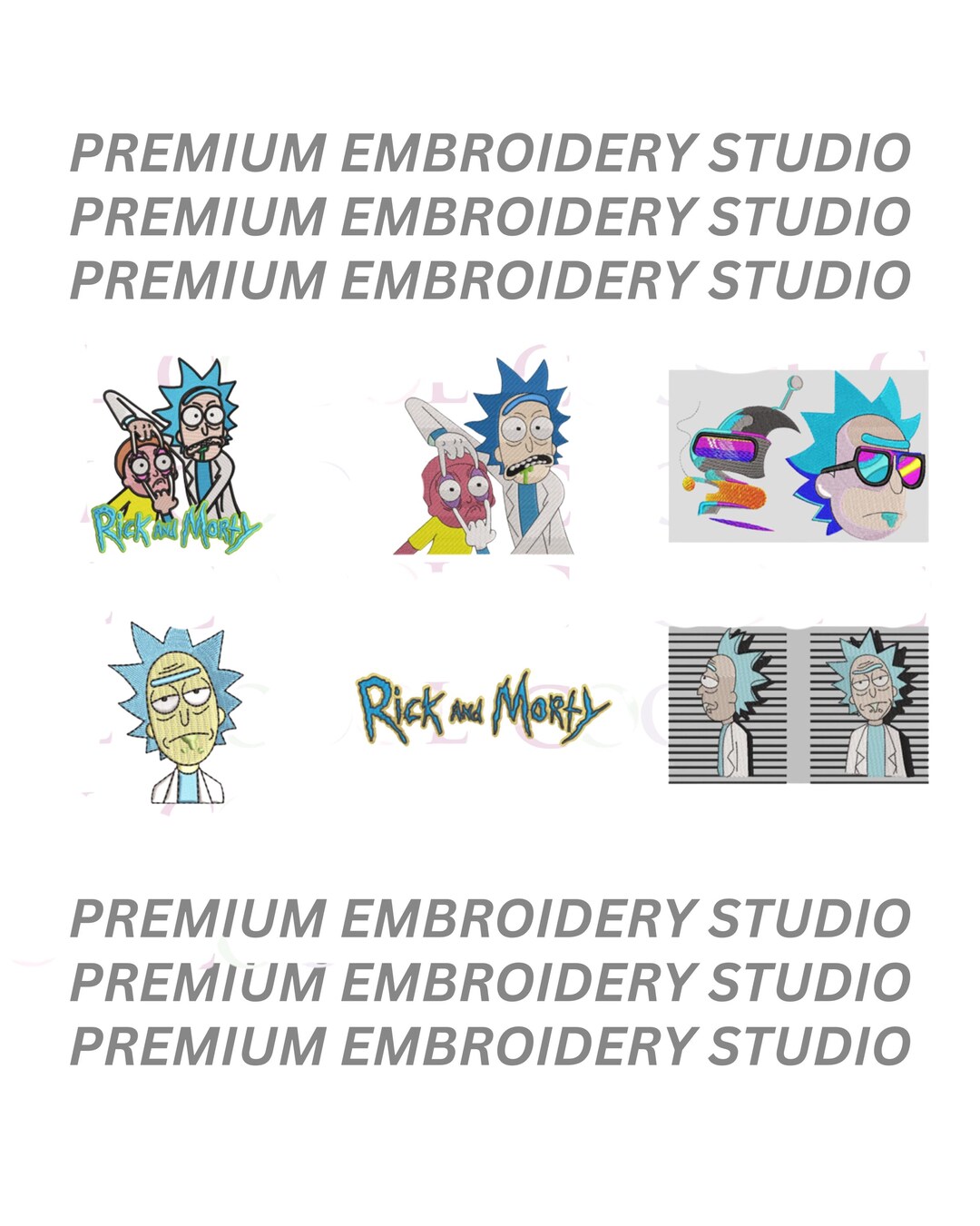 Rick and Morty Anime Embroidery File, Machine Embroidery, Embroidery ...