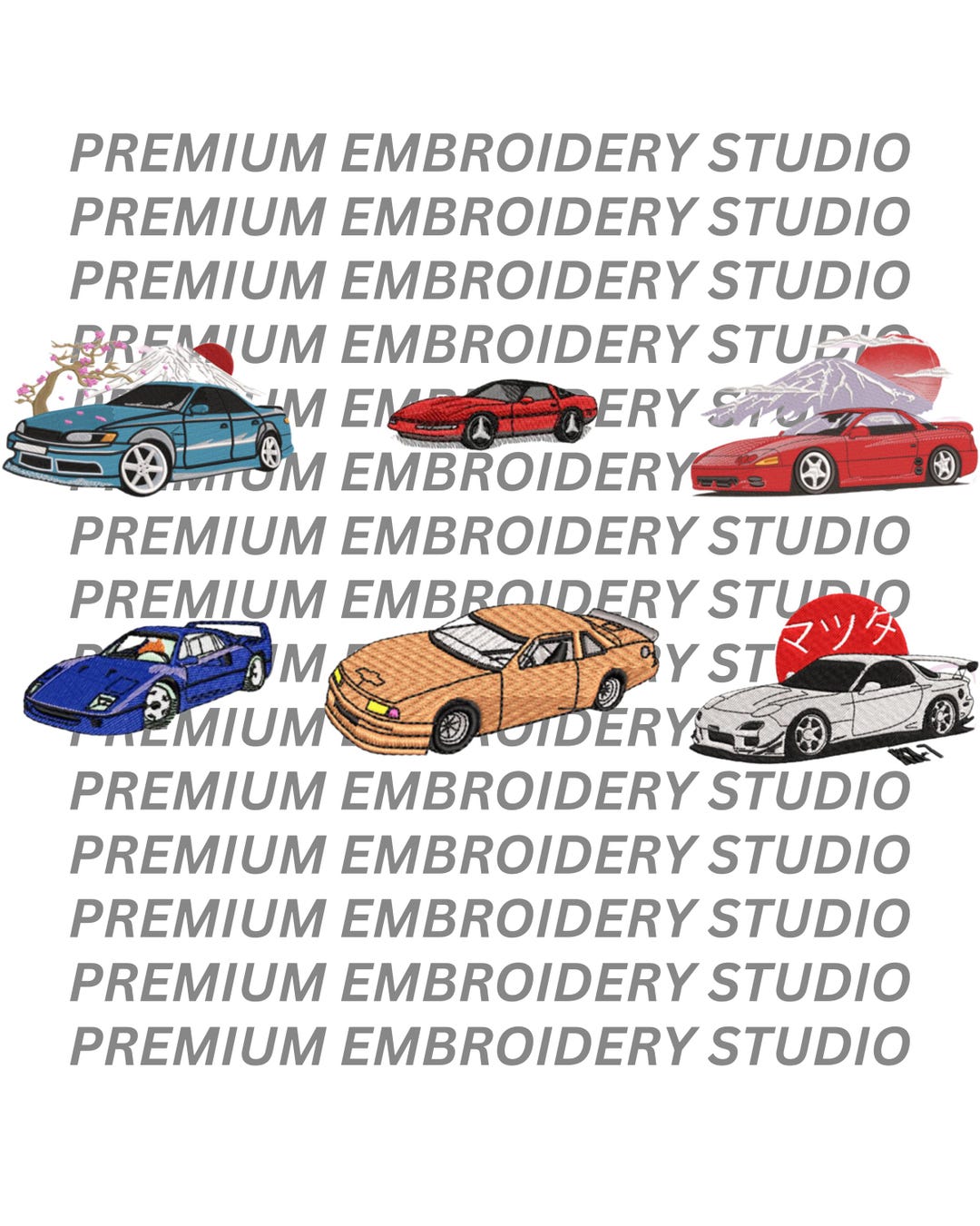 Cars Embroidery File, Machine Embroidery, Embroidery Design, Anime ...