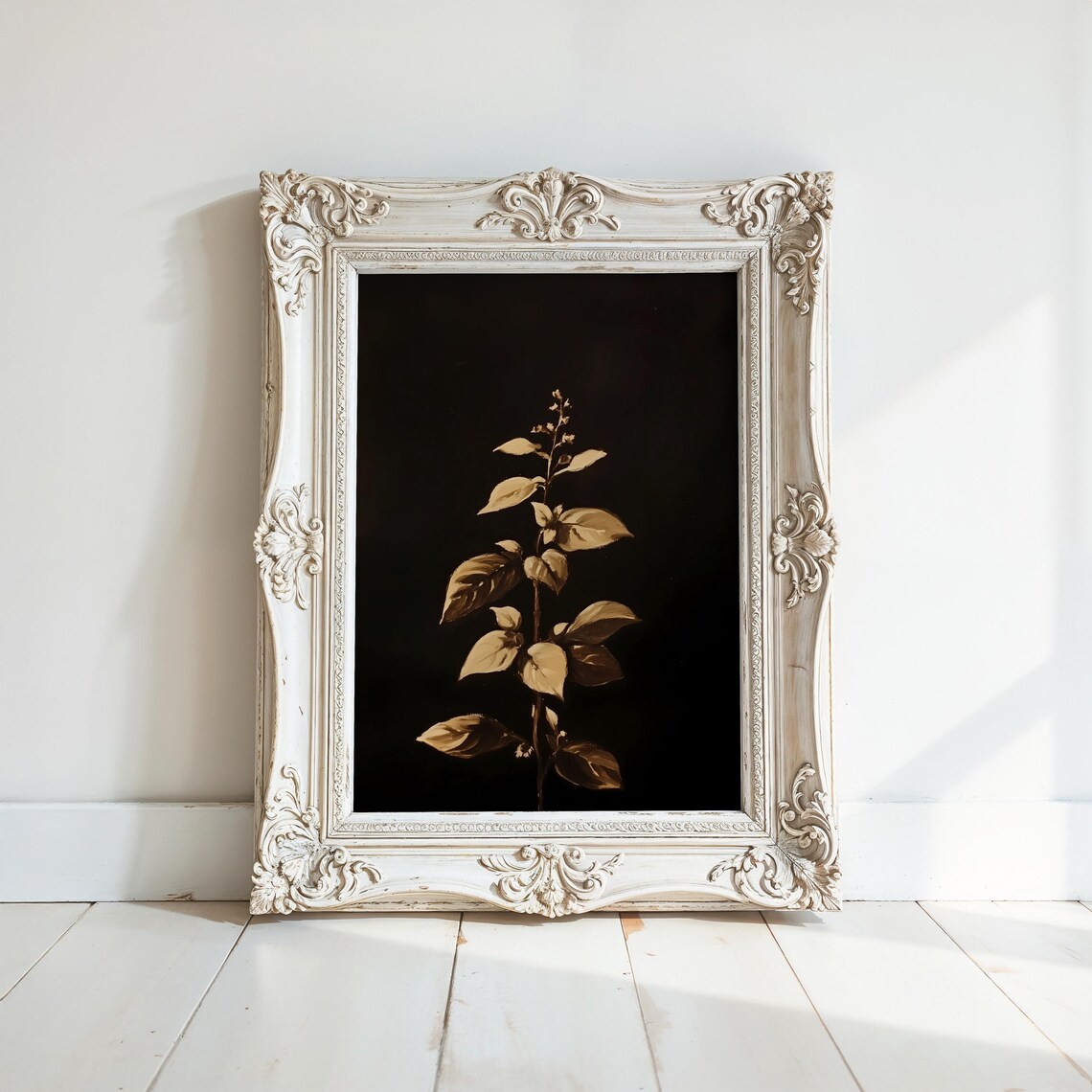 Basil Printable Download, Herbs Kitchen Vintage Still Life Moody ...