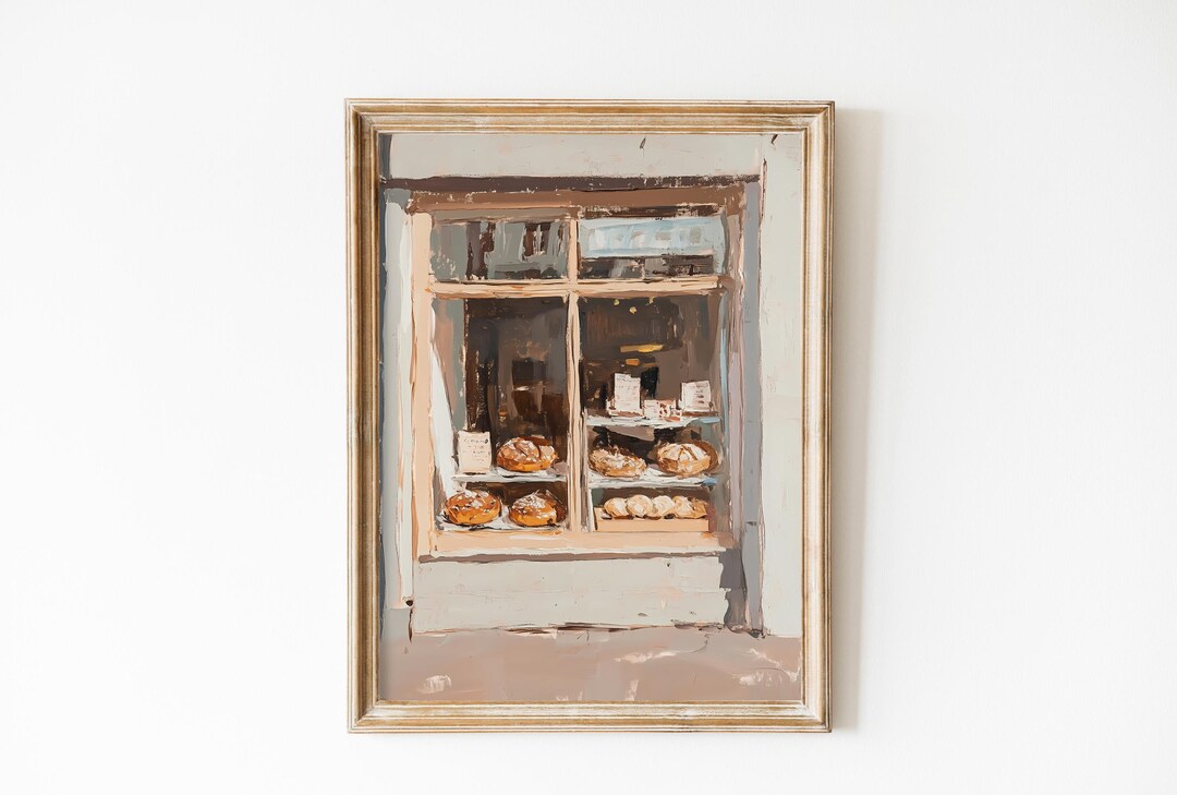 Neutral Vintage Bakery Print, Paris Boulangerie Wall Art, French Bread ...