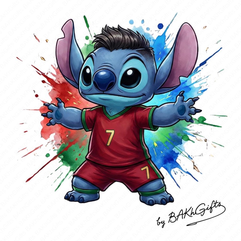 Soccer Stitch Png, Ronaldo Png, Stitch Png, Cute Stitch Png, Football ...