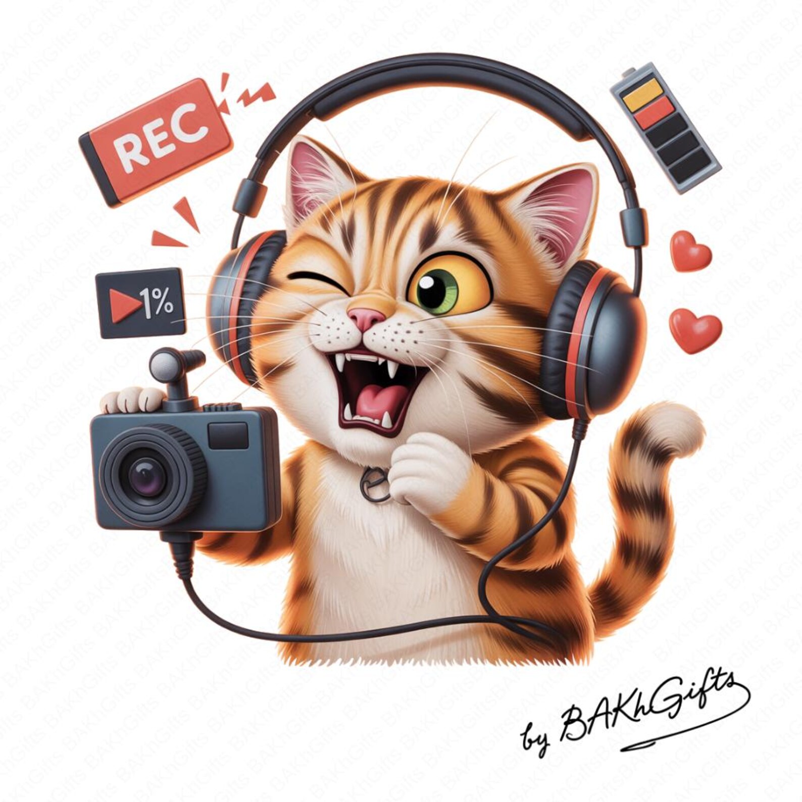 Funny Cat Tuber PNG, Cartoon Youtuber Cat, Animal Creator Art - Etsy