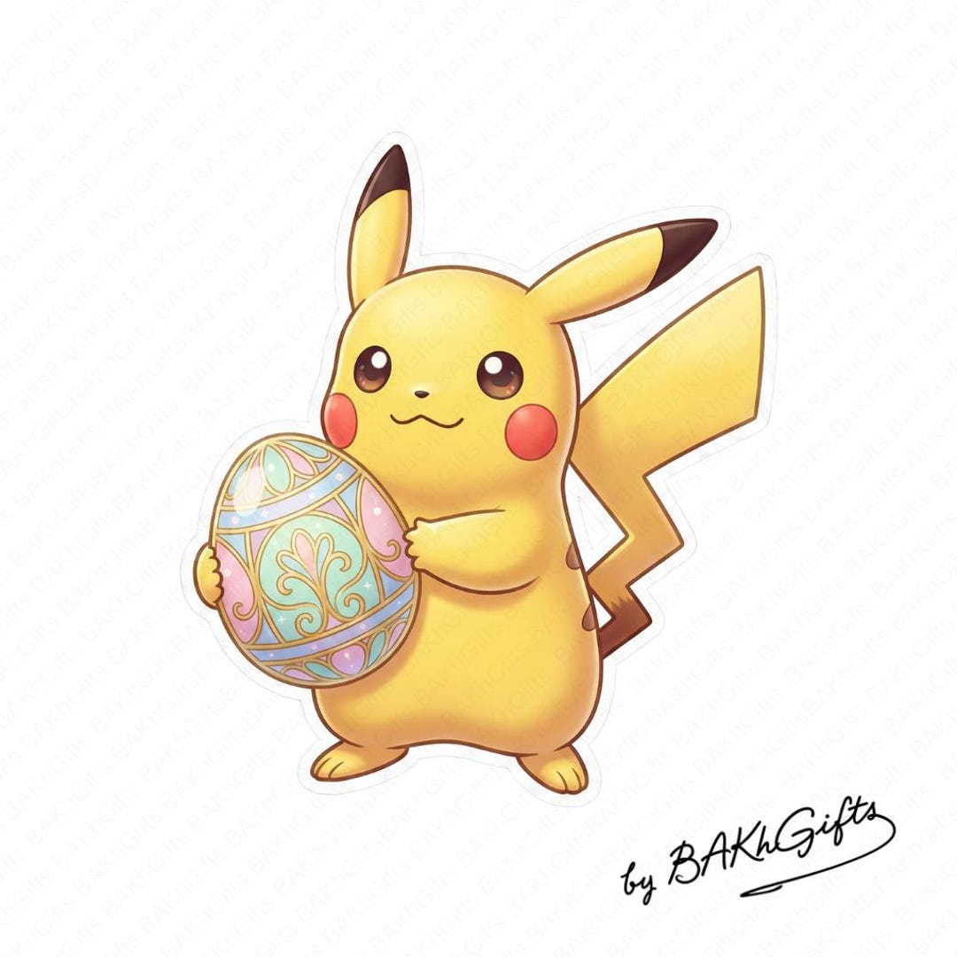 Pikachu Easter Luxury PNG, Premium Bunny Pokemon Shirt Design, Ornate ...