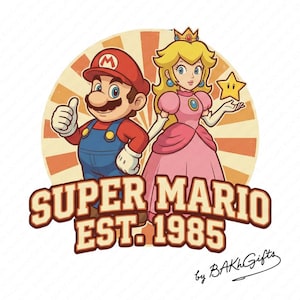 Super Mario Est 1985 Png, Super Mario Shirt, Mario Est. 1985 Png, Retro ...