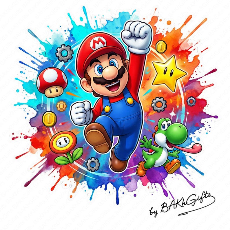 1 PNG Super Mario Splash Friends, Clipart Images, Digital Design PNG ...