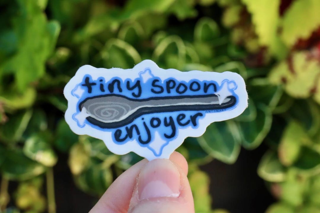 Tiny Spoon Enjoyer Sticker Matte, Mini Sticker, Laptop Decal, Bumper ...