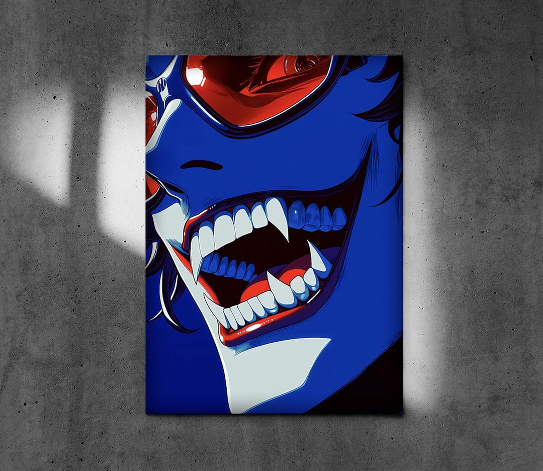 Futuristic Vampire Digital Poster | Neon Goth Cyberpunk Art | Dark ...
