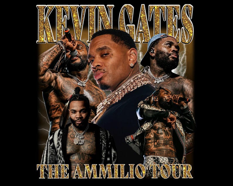 Kevin Gates the Amilio Tour Tshirt PNG Design, Bootleg Tee, Instant ...
