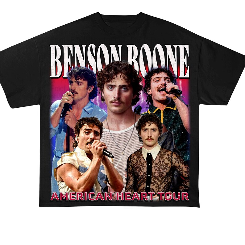 Benson Boone American Heart Tour Tshirt PNG Design, Bootleg Tee ...
