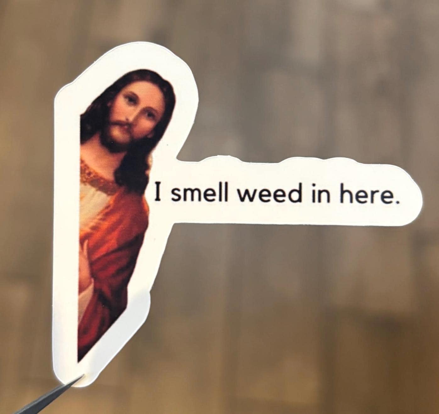 Jesus Smells Weed Sticker | Cute Stickers | Stoner Gifts | Weed Gifts ...