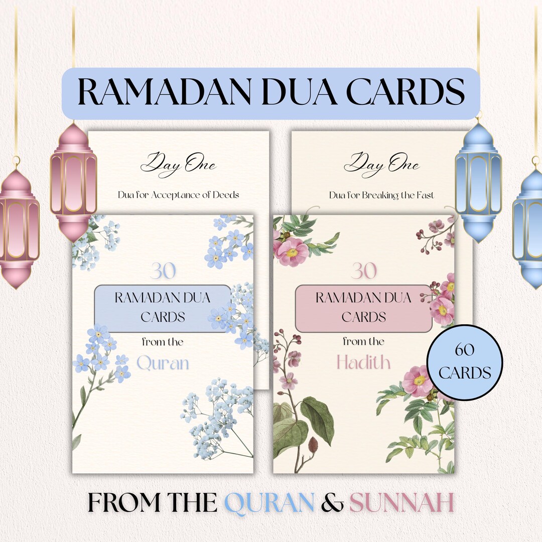 60 Ramadan Dua Cards | Quran & Sunnah Islamic Supplications (digital ...
