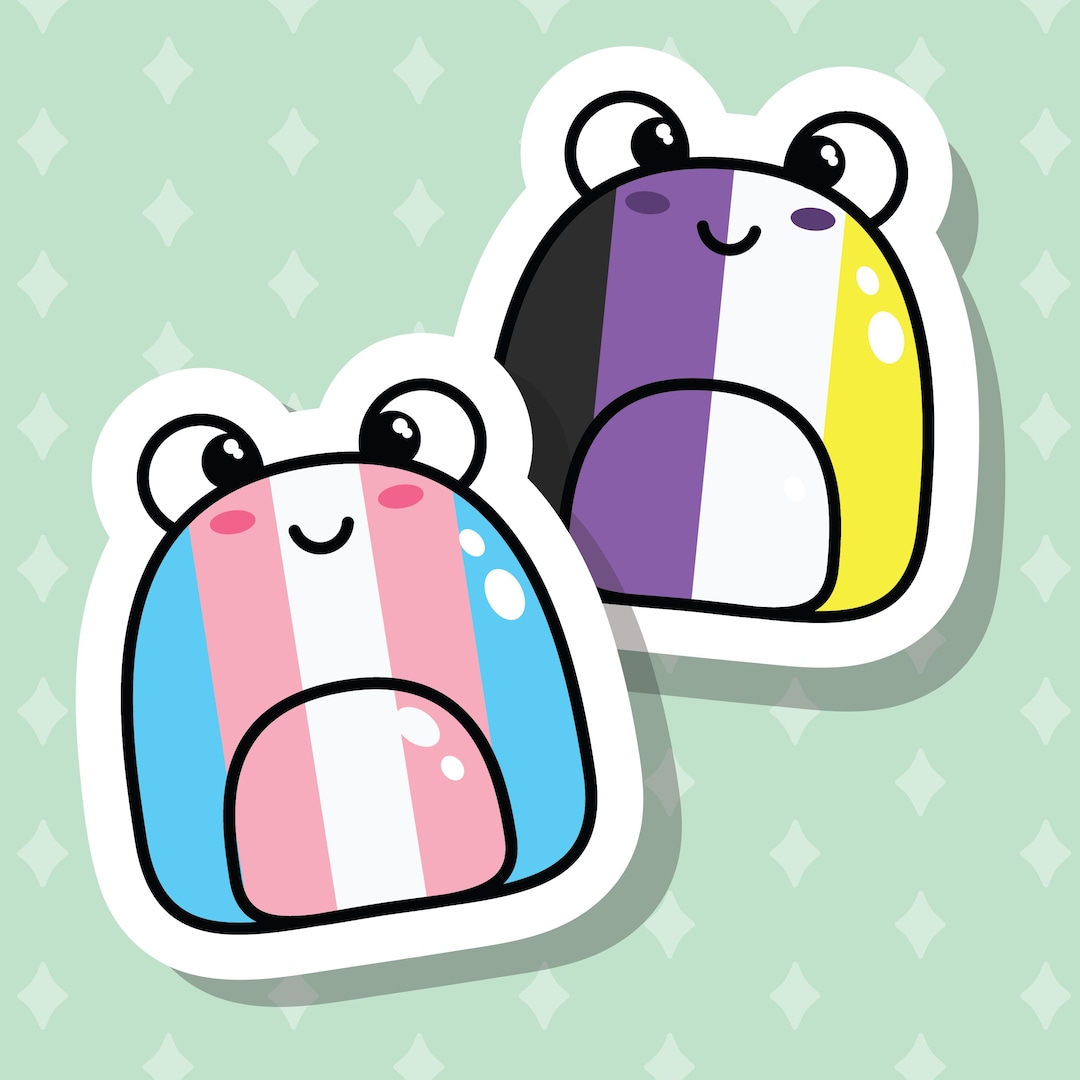 Pride Frog Sticker - LGBTQ+ Cute Frog Vinyl Decal - Nonbinary, Trans ...