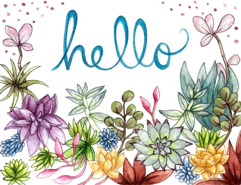 Hello Card - Etsy