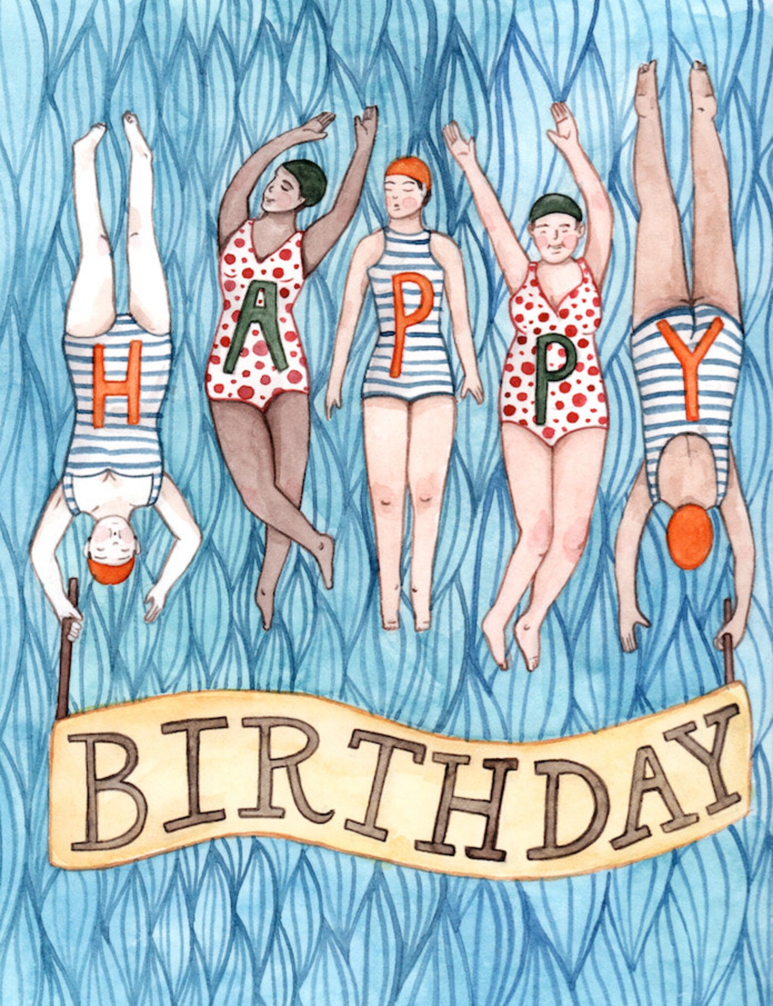 Swimmers Birthday Card Etsy swimmers-birthday-card-etsy