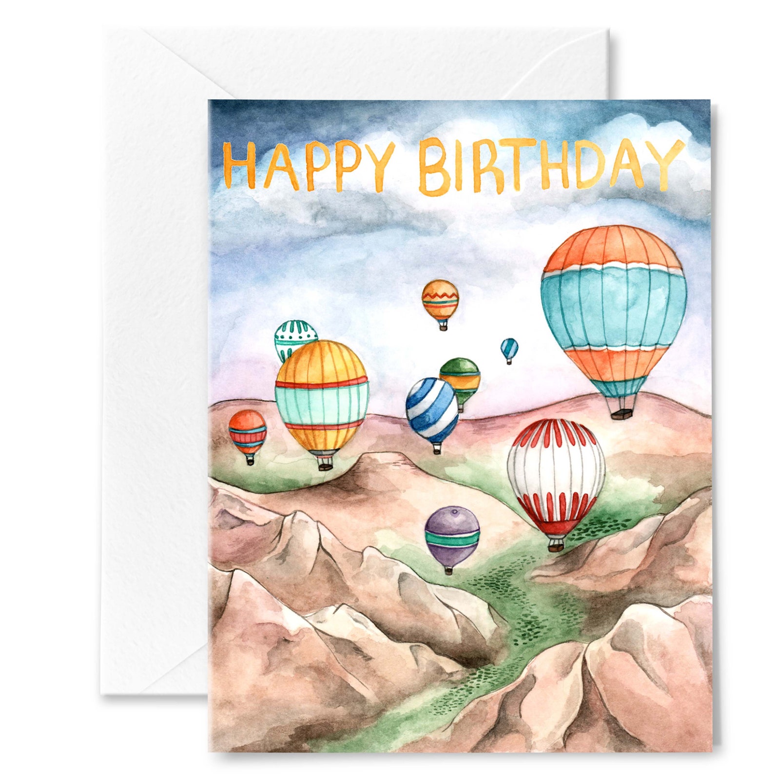 Hot Air Balloons Birthday Card - Etsy