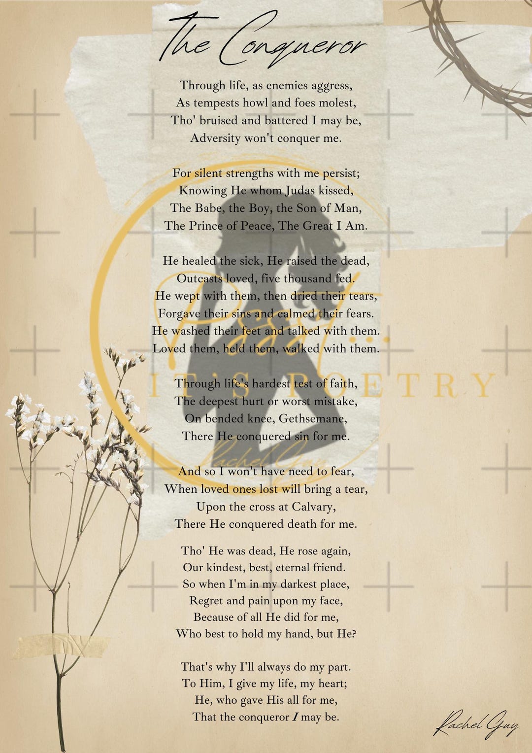 The Conqueror Poem - Pdf Printable, Christian, Faith, Jesus, Christ ...