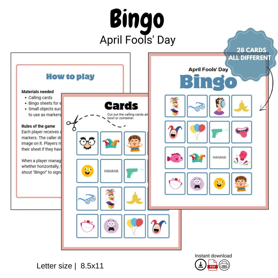 Bingo- April Fools' Day - Etsy