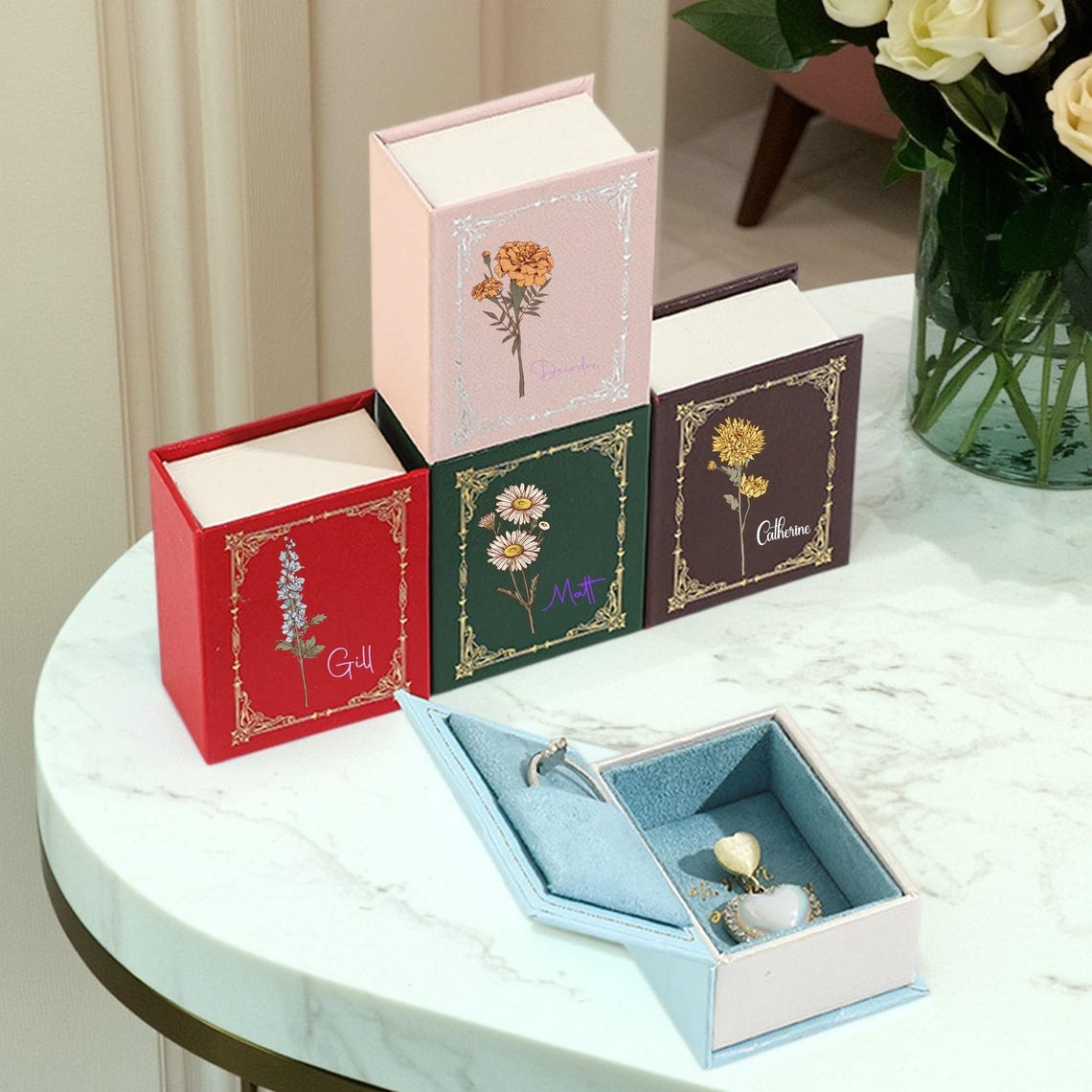 Personalized Wedding Ring Holder Custom Book Ring Box Unique Ring ...