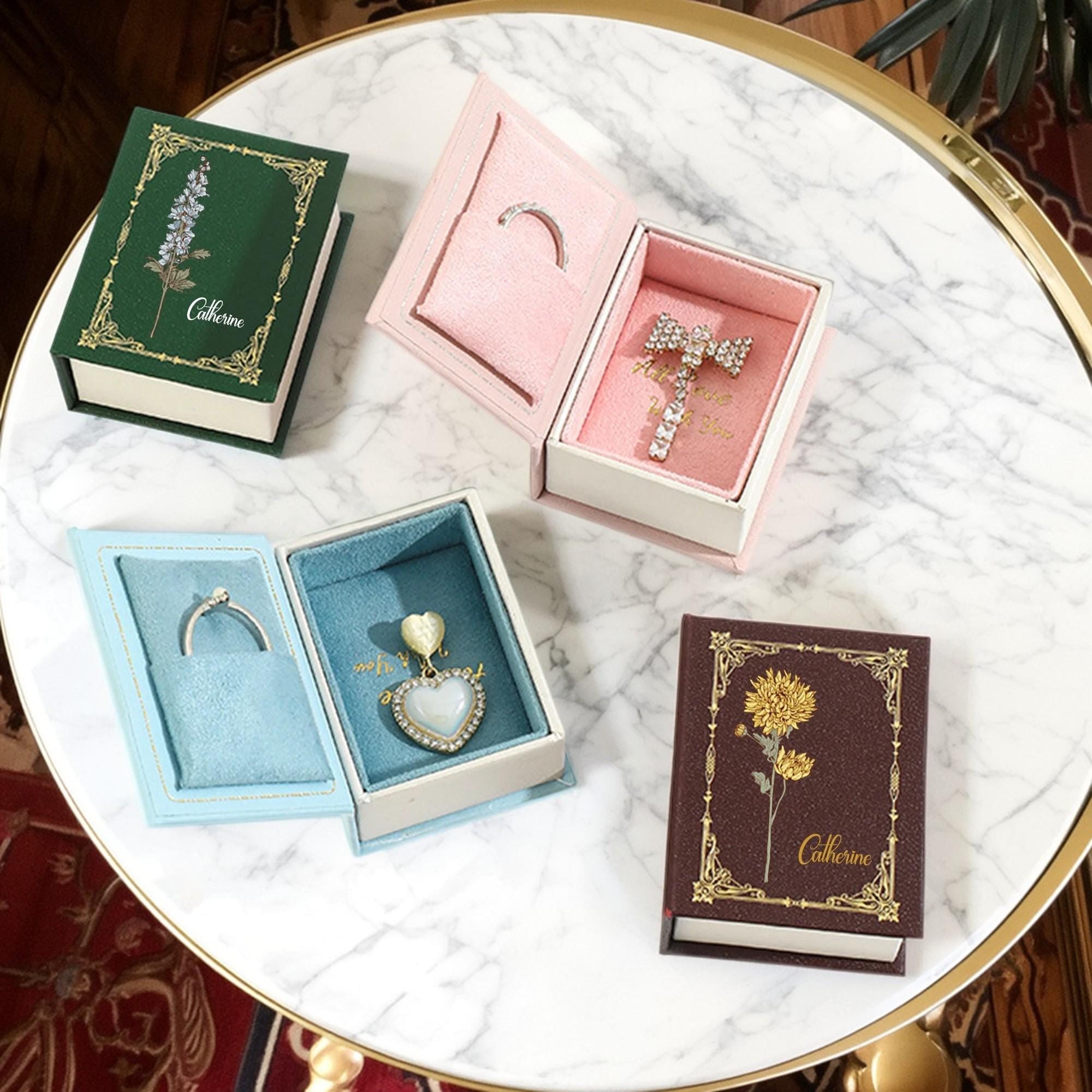 Personalized Wedding Ring Holder Custom Book Ring Box Unique Ring ...