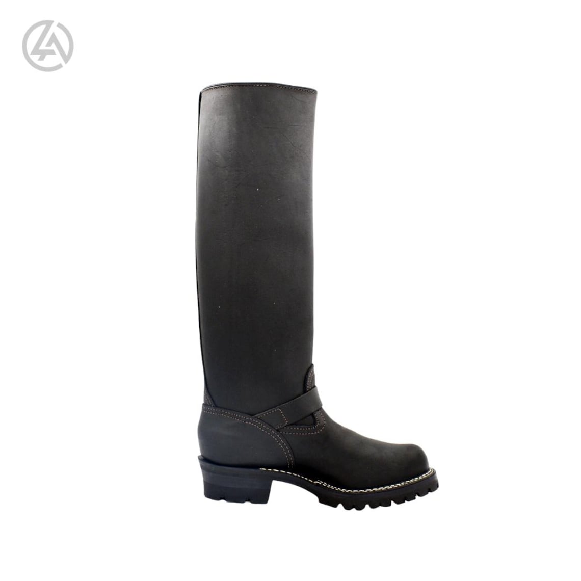 Men’s Black Leather Engineer Boots – Tall Motorcycle Boots With Double ...