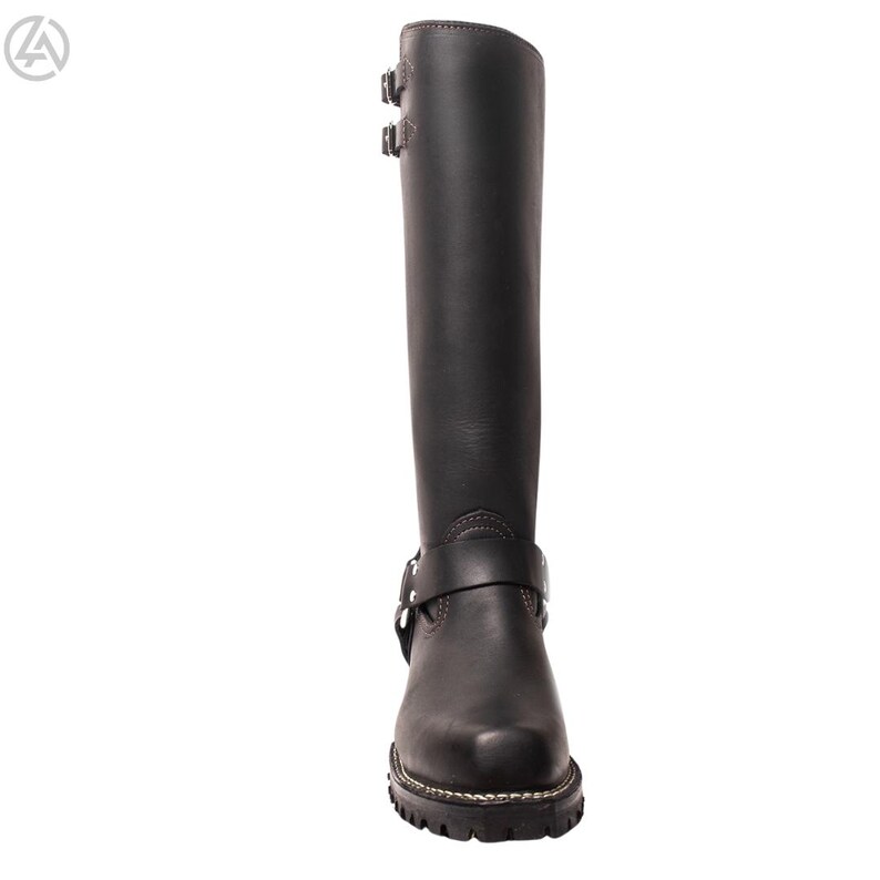 Men’s Classic Black Leather Engineer Boots | Handmade Motorcycle Biker ...