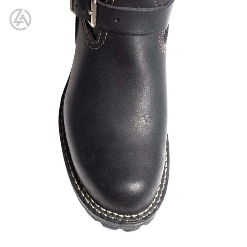 Handmade Leather Engineer Boots: 20" Triple Buckle Motorcycle Boots - Etsy