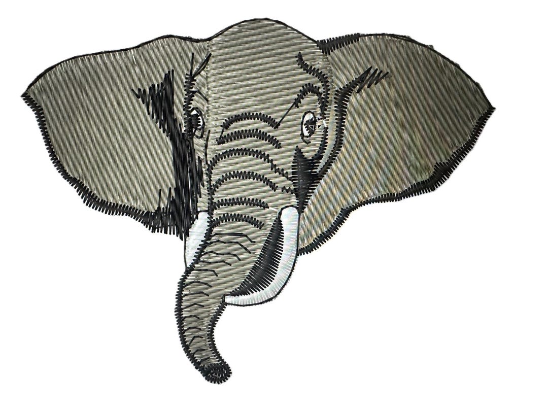 Elephant Head Embroidery Design: Machine File (instant Download) - Etsy