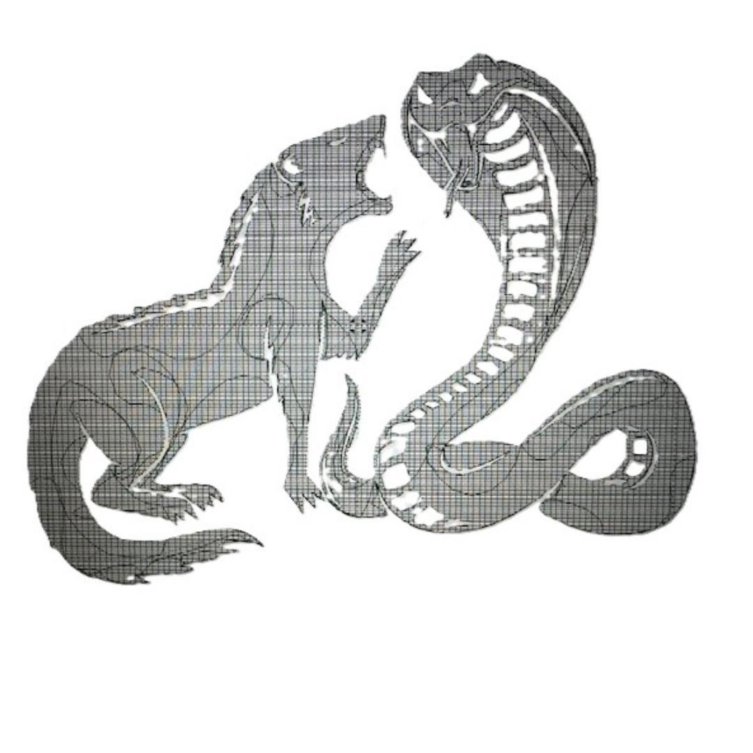Mongoose and Snake Embroidery Design: Machine Embroidery File (instant ...