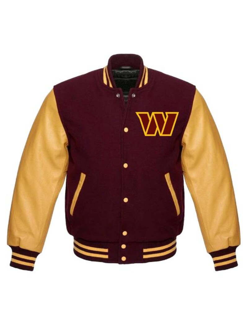 Washington Commanders Varsity Jacket |american Football Rugby Letterman ...