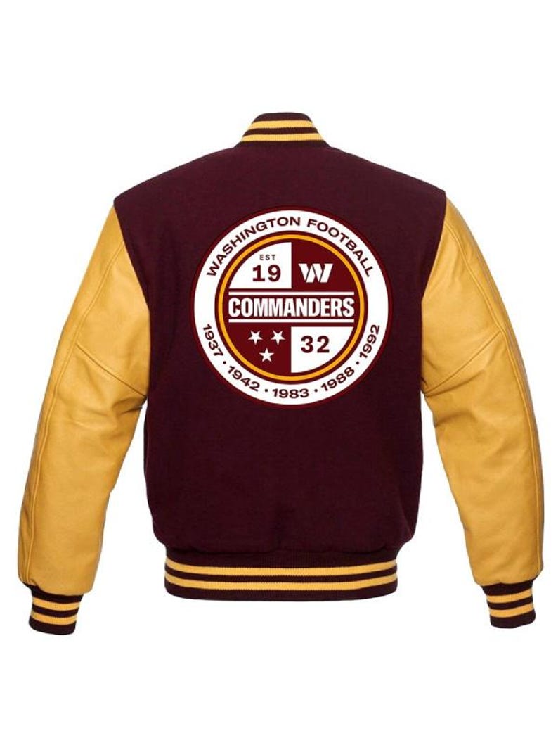 Washington Commanders Varsity Jacket |american Football Rugby Letterman ...