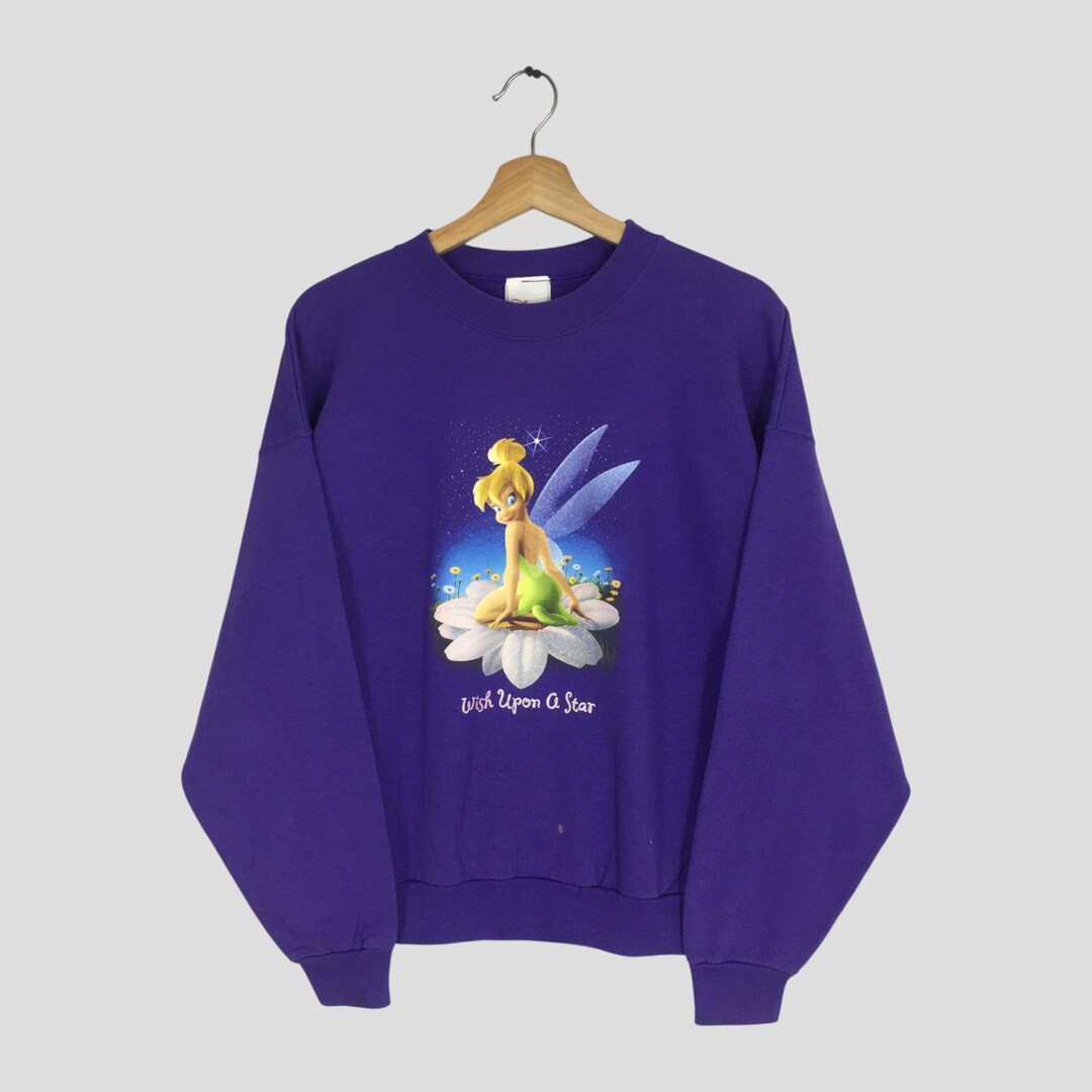 Vintage Disney Fairies Tinker Bell Blue Sweatshirt Large Fairies Tinker ...