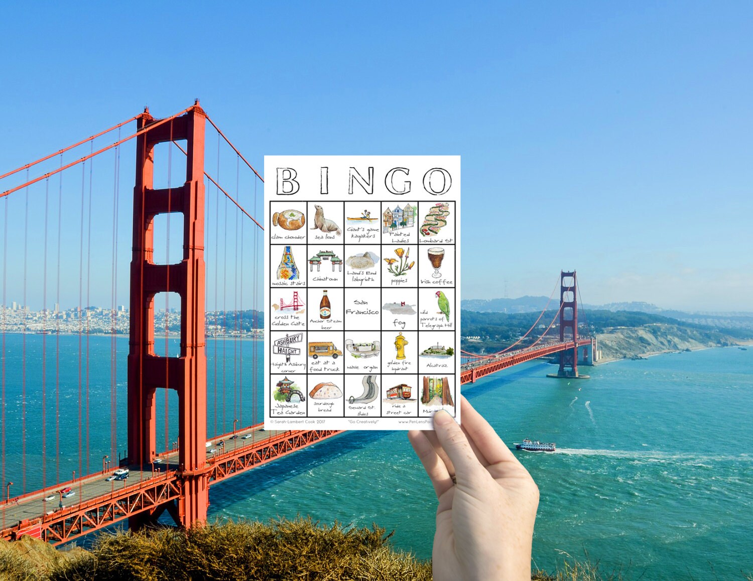 San Francisco Travel Bingo - One Card - Printable Game Card, Digital ...