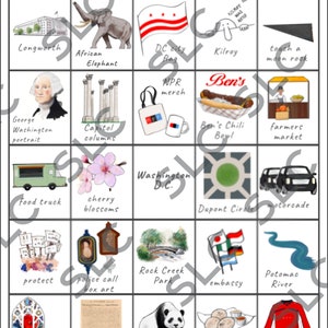 Washington, DC Travel Bingo - ONE Card - Explore the Capital City With ...