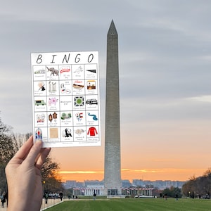 Washington, DC Travel Bingo - ONE Card - Explore the Capital City With ...